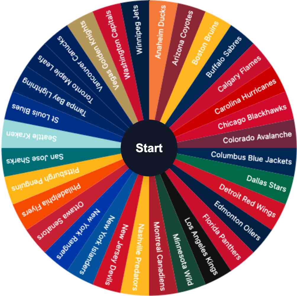 Random NHL Team Wheel - Spin the Wheel to Pick a Hockey Team